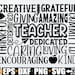 Teacher Subway Art Svg, Teacher Appreciation Cut File, Teacher ...