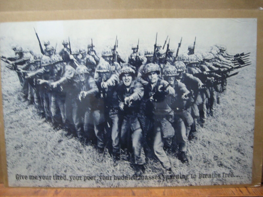 Black /white Poster Give Me Your Tired /poor Peace Political - Etsy