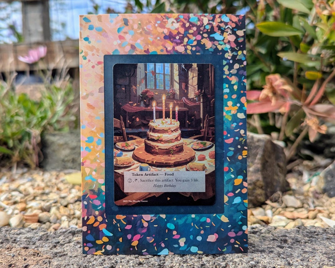 MTG Birthday Card/gift - Food Token - Etsy
