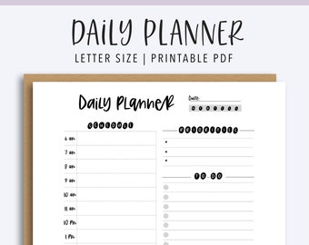 Night Shift Daily Planner Printable Standard US Letter Size and ...