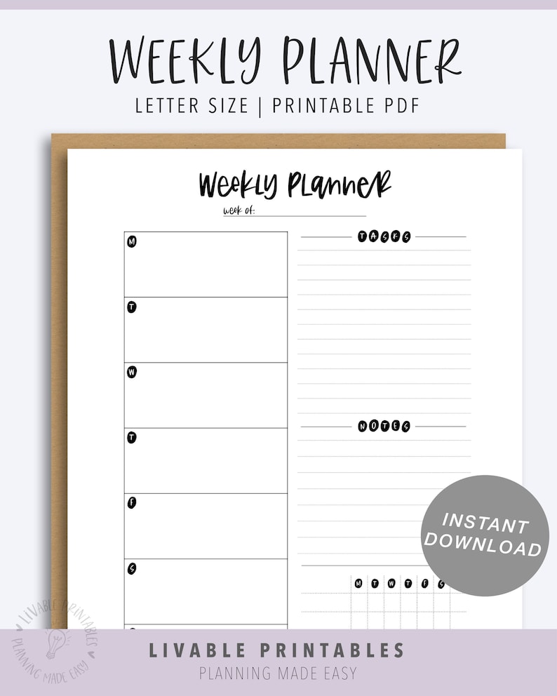 2020 Weekly Planner | Weekly Planner Printable - Etsy