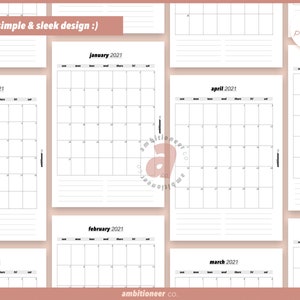 2021 Monthly Planner Printable A5 Planner Insert Dated Monthly on One ...