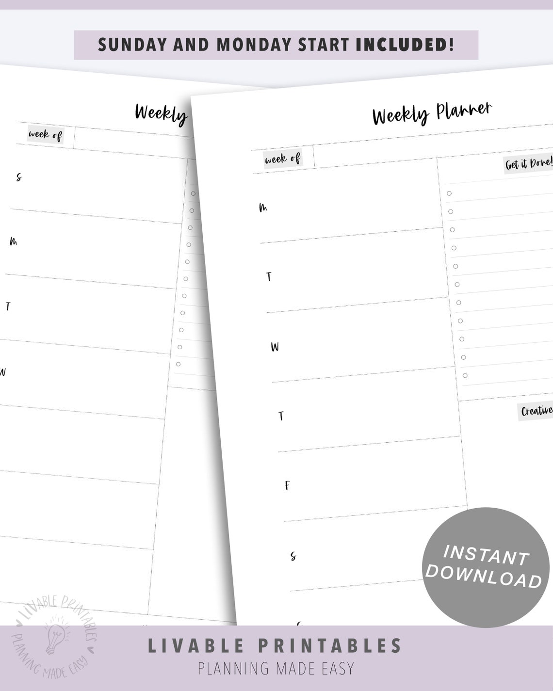 Weekly Planner Printable 2020 Weekly to Do List - Etsy