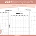 2021 Monthly Planner Printable A5 Planner Insert Dated Monthly on One ...