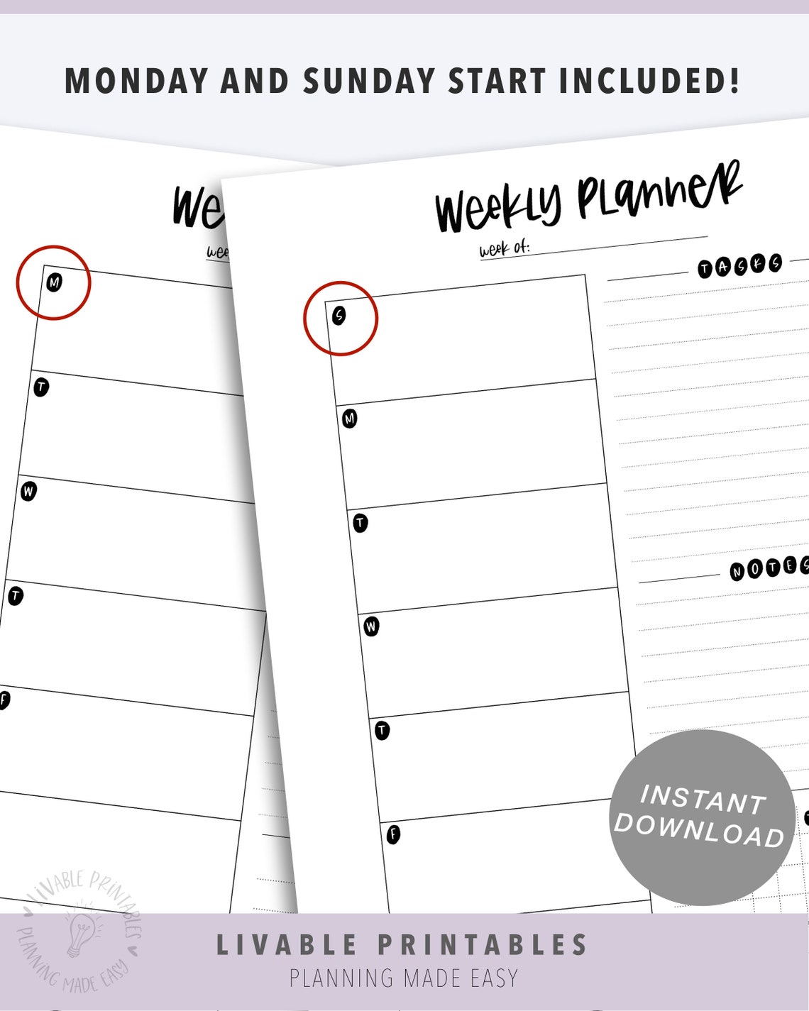 2020 Weekly Planner Weekly Planner Printable - Etsy