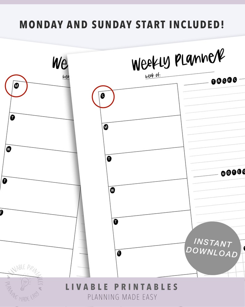 2020 Weekly Planner | Weekly Planner Printable - Etsy