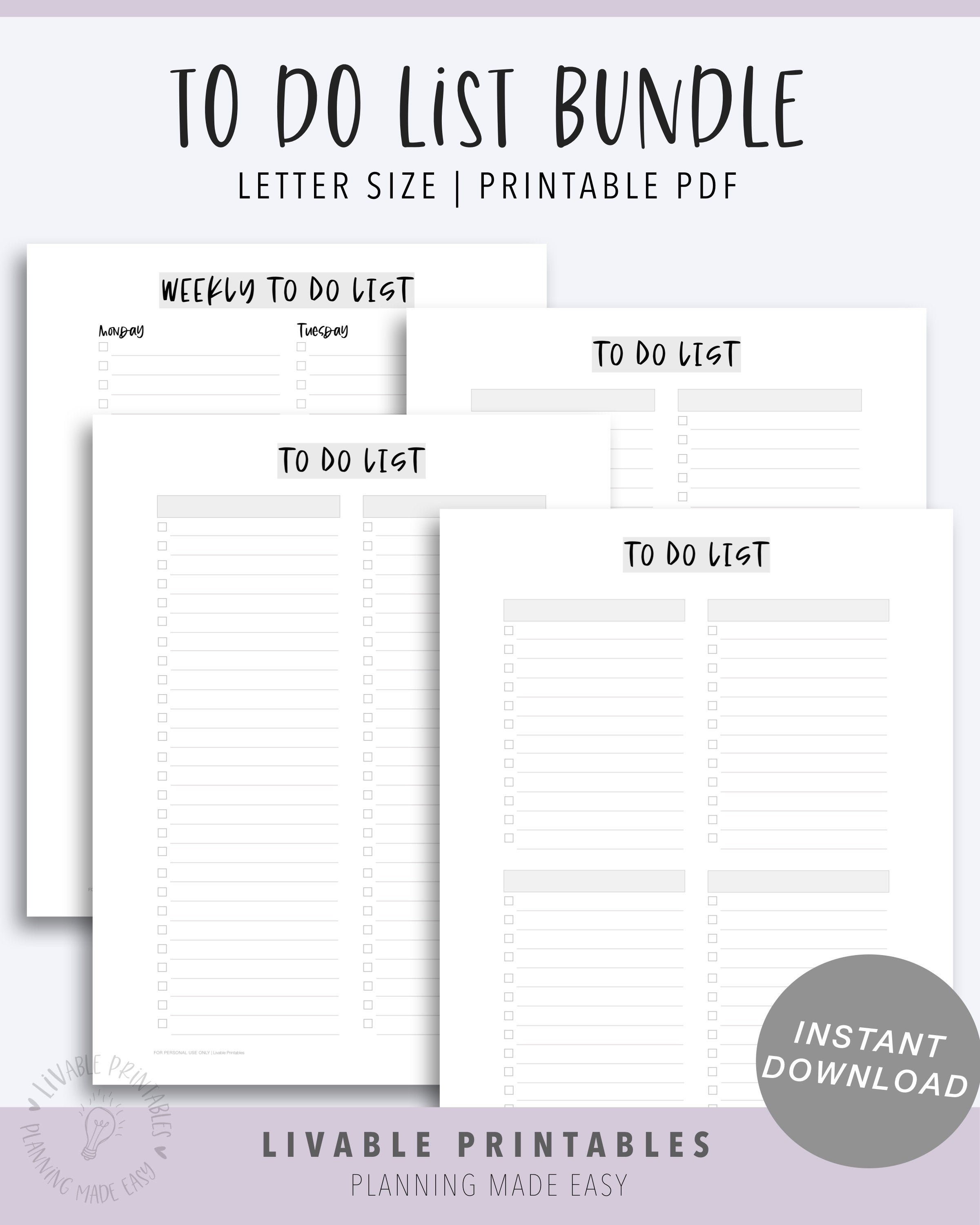 To Do List To Do List Printable | Etsy