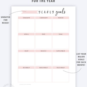2020 Yearly Goal Planner | Printable PDF - Etsy