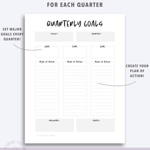 Quarterly Goals Planner| Goal Planner, NEW FONT! - Etsy