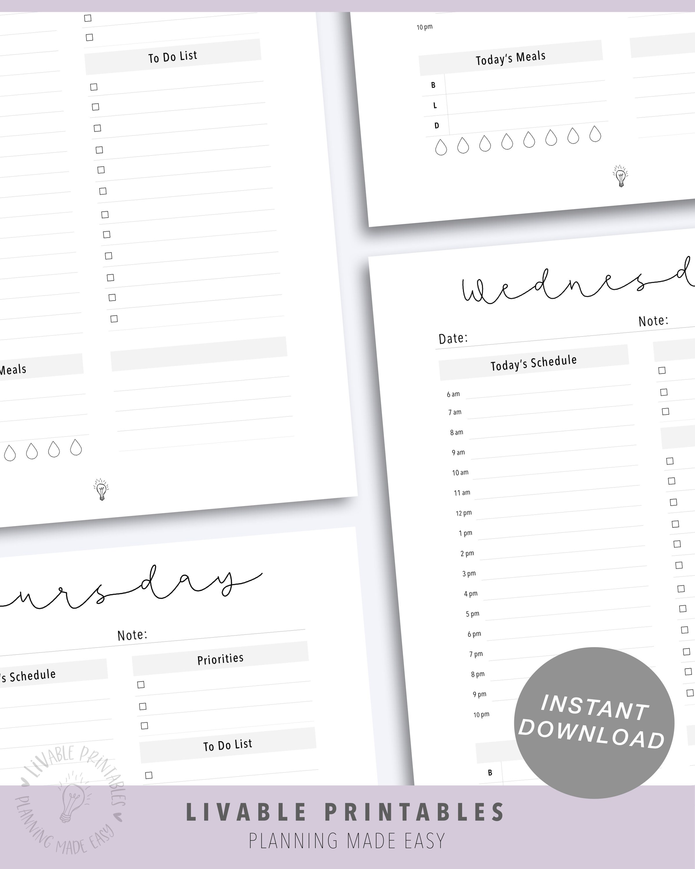 7 Day Planner Daily Printable | Etsy