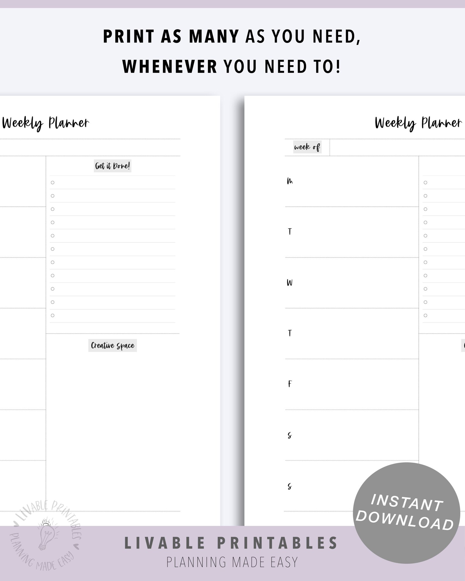 Weekly Planner Printable 2020 Weekly To Do List | Etsy