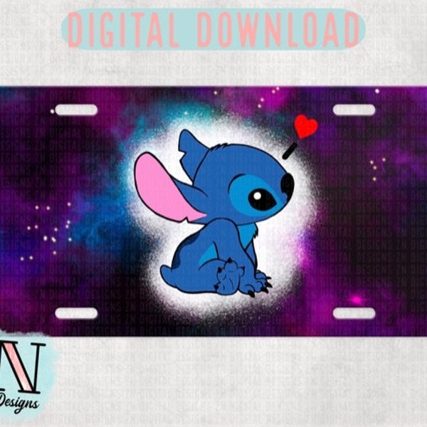 License Plate Frame Lilo & Stitch - Etsy