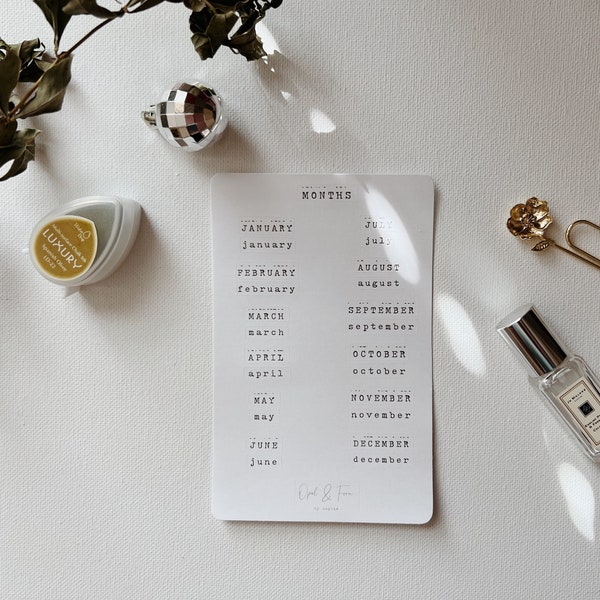 Month Stickers - Etsy