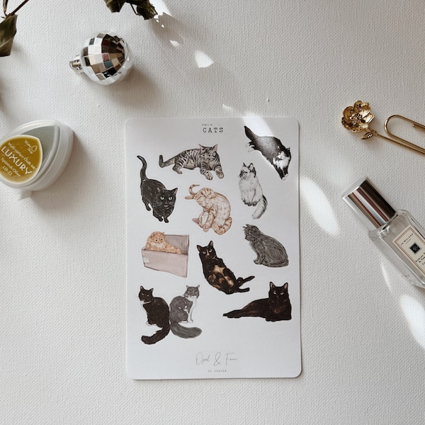 Cat Sticker Sheet - Etsy