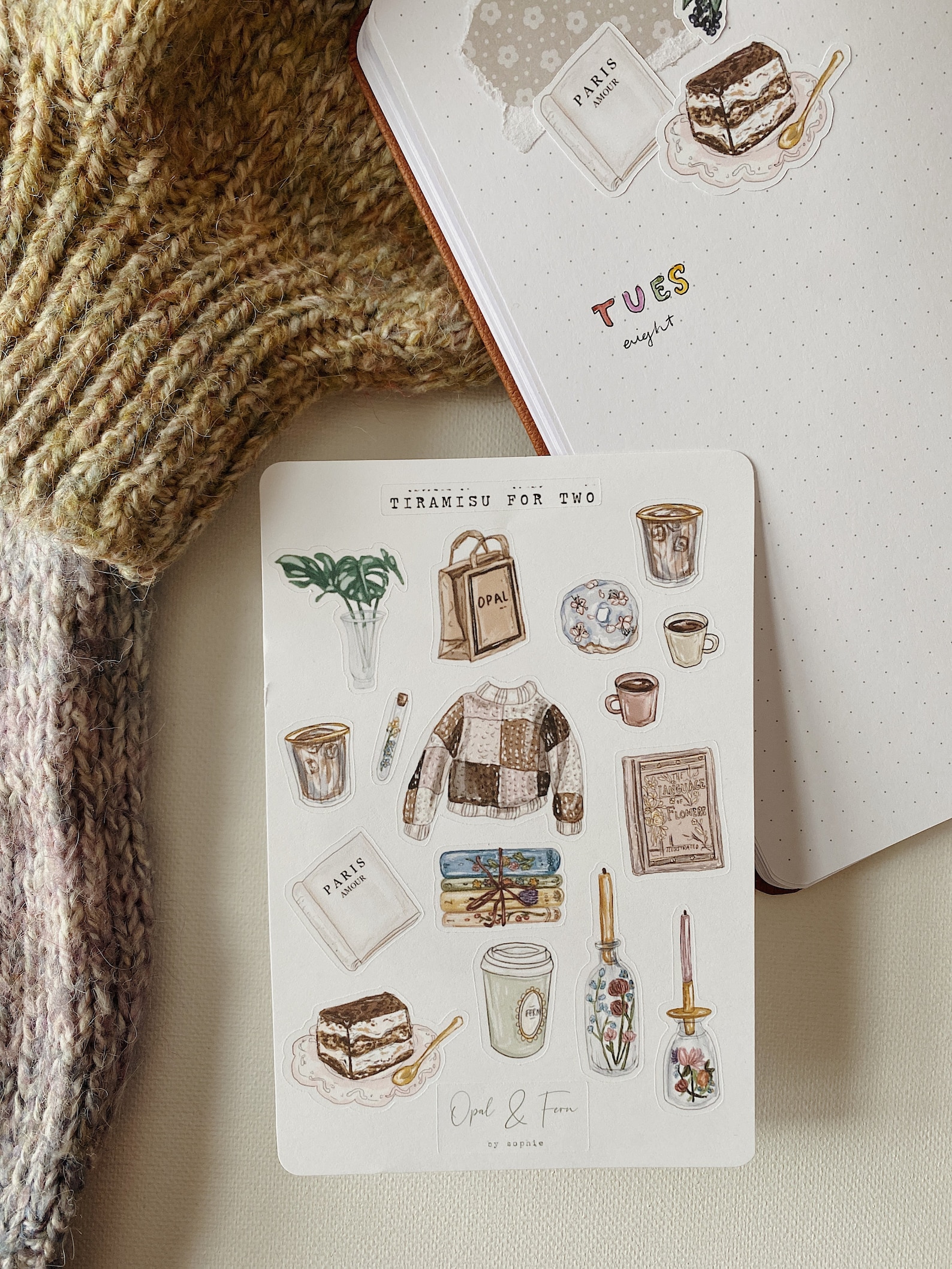 Tiramisu for Two Sticker Sheet - Etsy