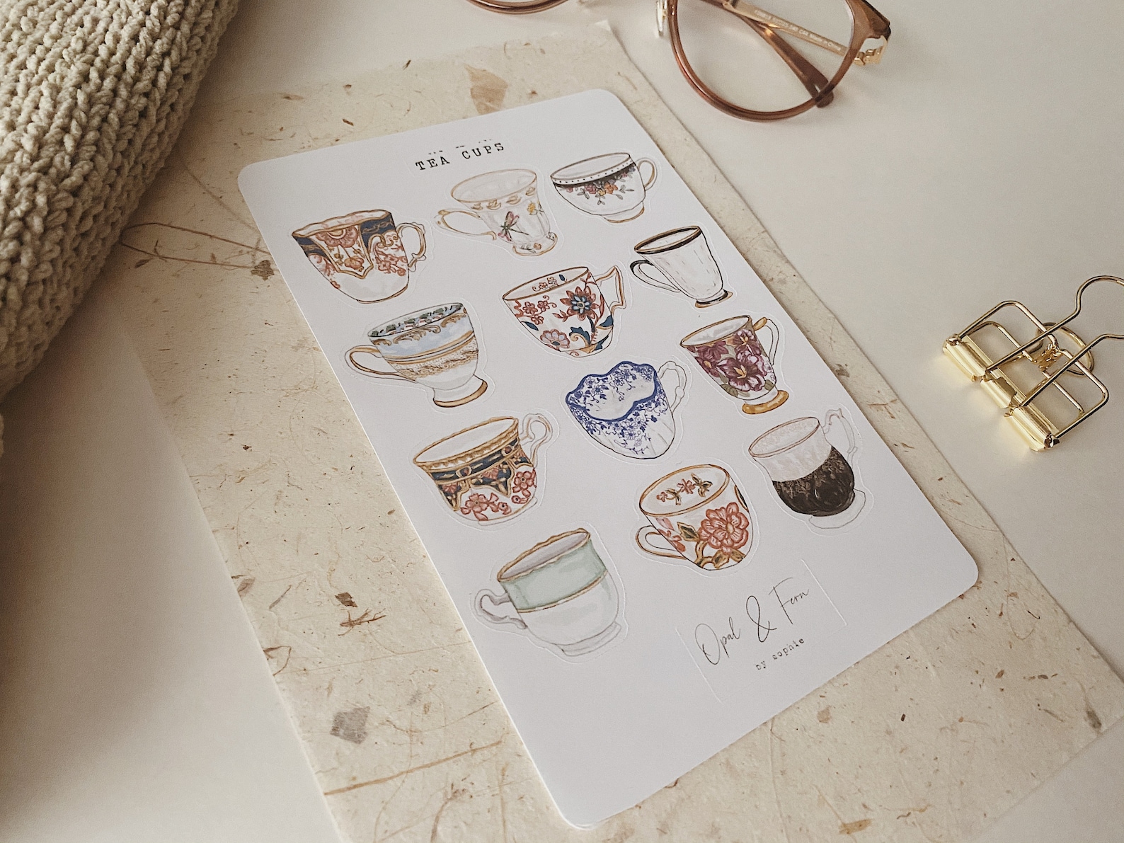 Tea Cups Sticker Sheet | Etsy