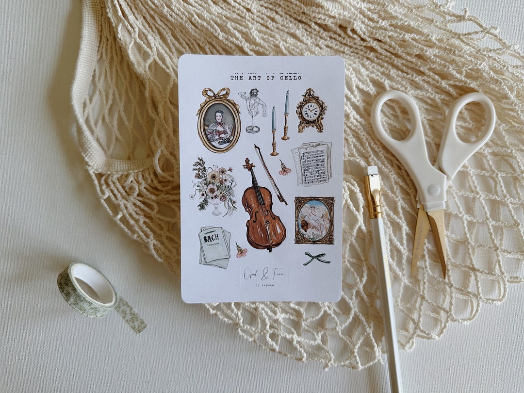 The Art of Cello Sticker Sheet - Etsy