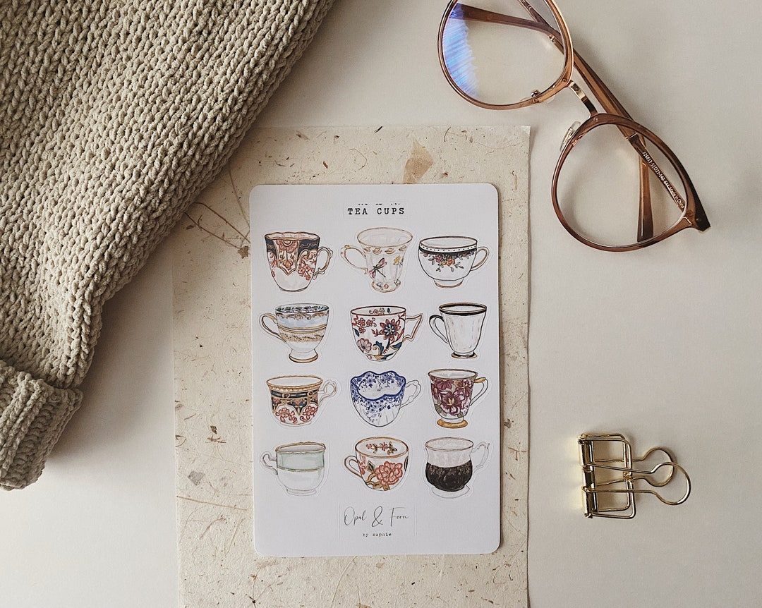 Tea Cups Sticker Sheet - Etsy