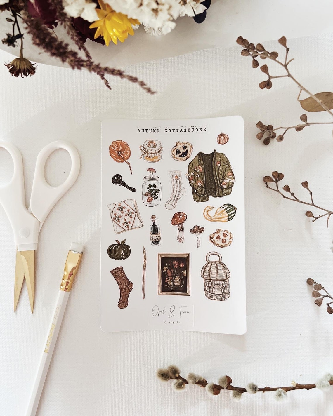 Autumn Cottagecore Sticker Sheet - Etsy