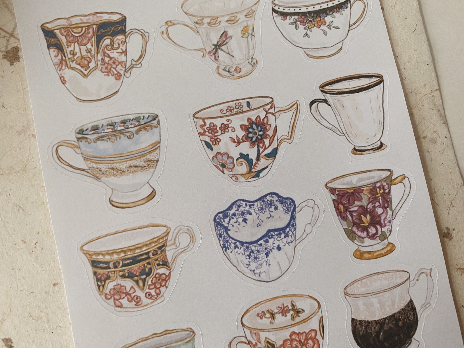 Tea Cups Sticker Sheet | Etsy