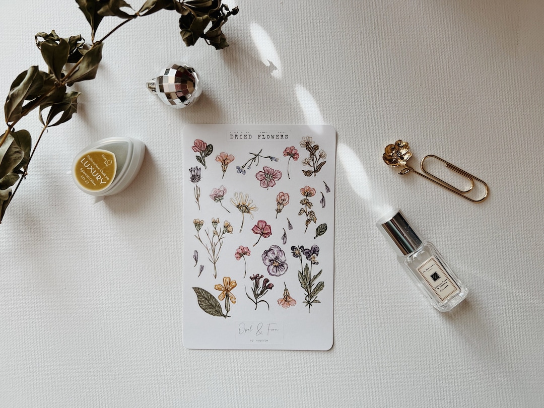 Dried Flowers Sticker Sheet - Etsy
