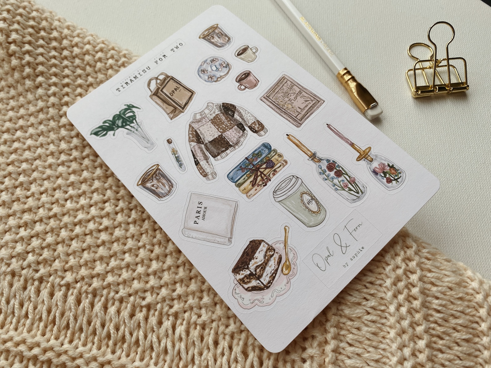 Tiramisu for Two Sticker Sheet - Etsy