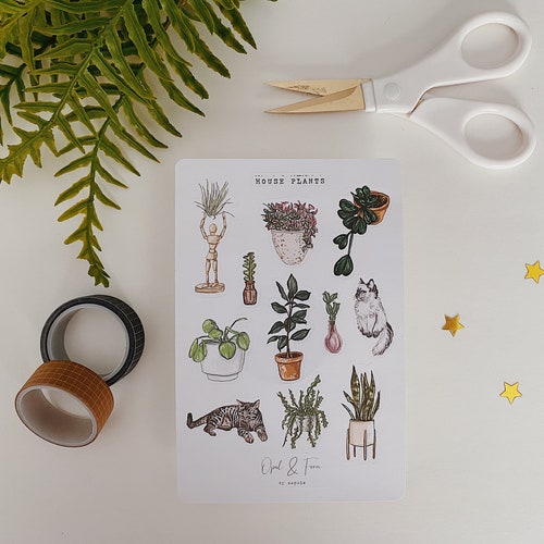 House Plants Sticker Sheet - Etsy