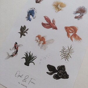 Fish Pond Sticker Sheet - Etsy