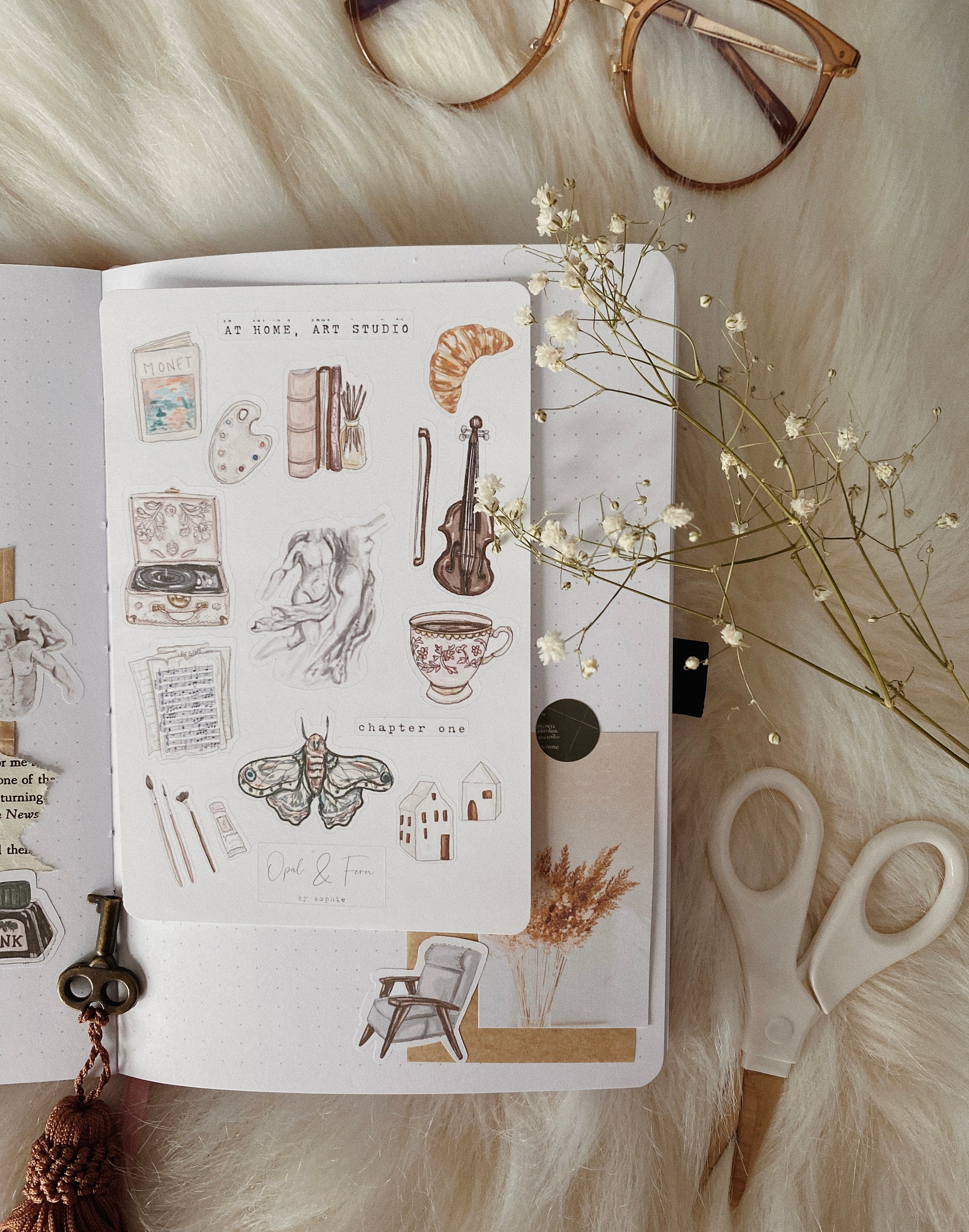 At Home Art Studio Sticker Sheet | Etsy