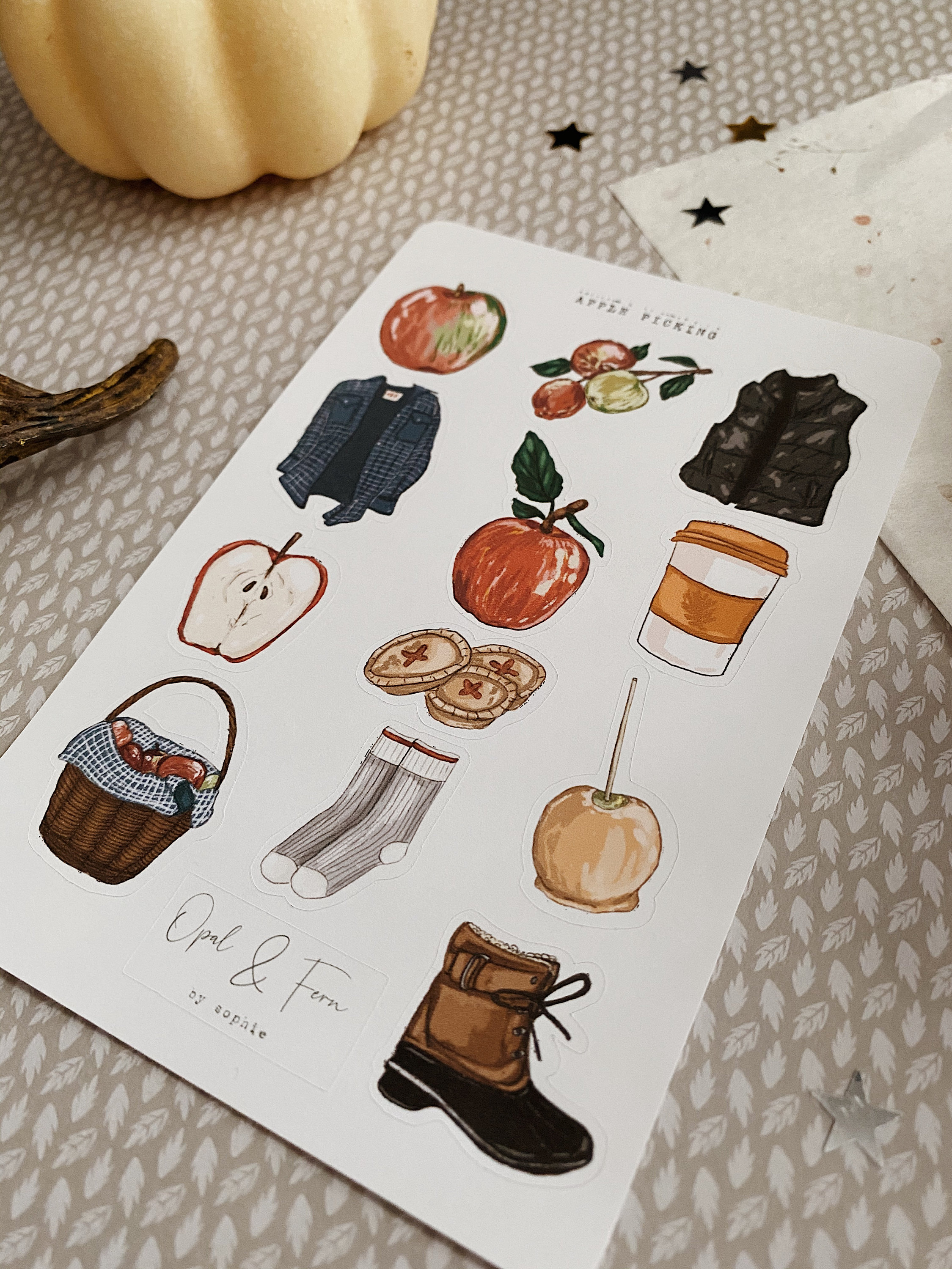 Apple Picking Sticker Sheet - Etsy