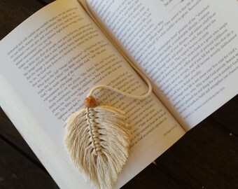 Hand-made Macrame Feather Keychain With Wooden Bead and Charm | Etsy