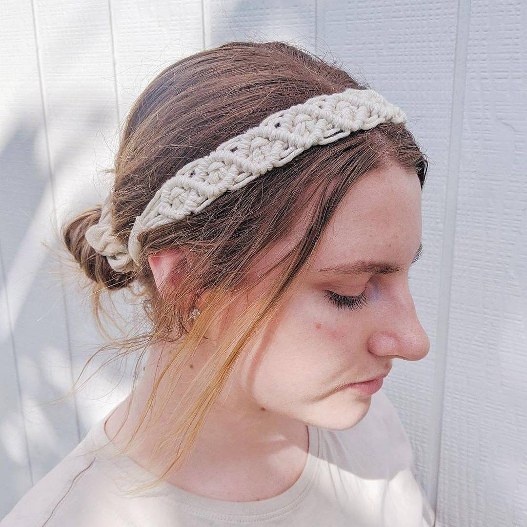 Hand-made Macrame Headband Headpiece Custom Made to Fit Head - Etsy UK