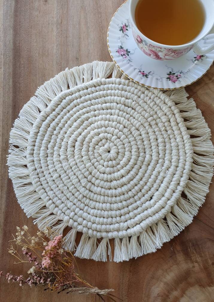 Hand-made Macrame Placemats Place Mat Table Runner - Etsy Australia
