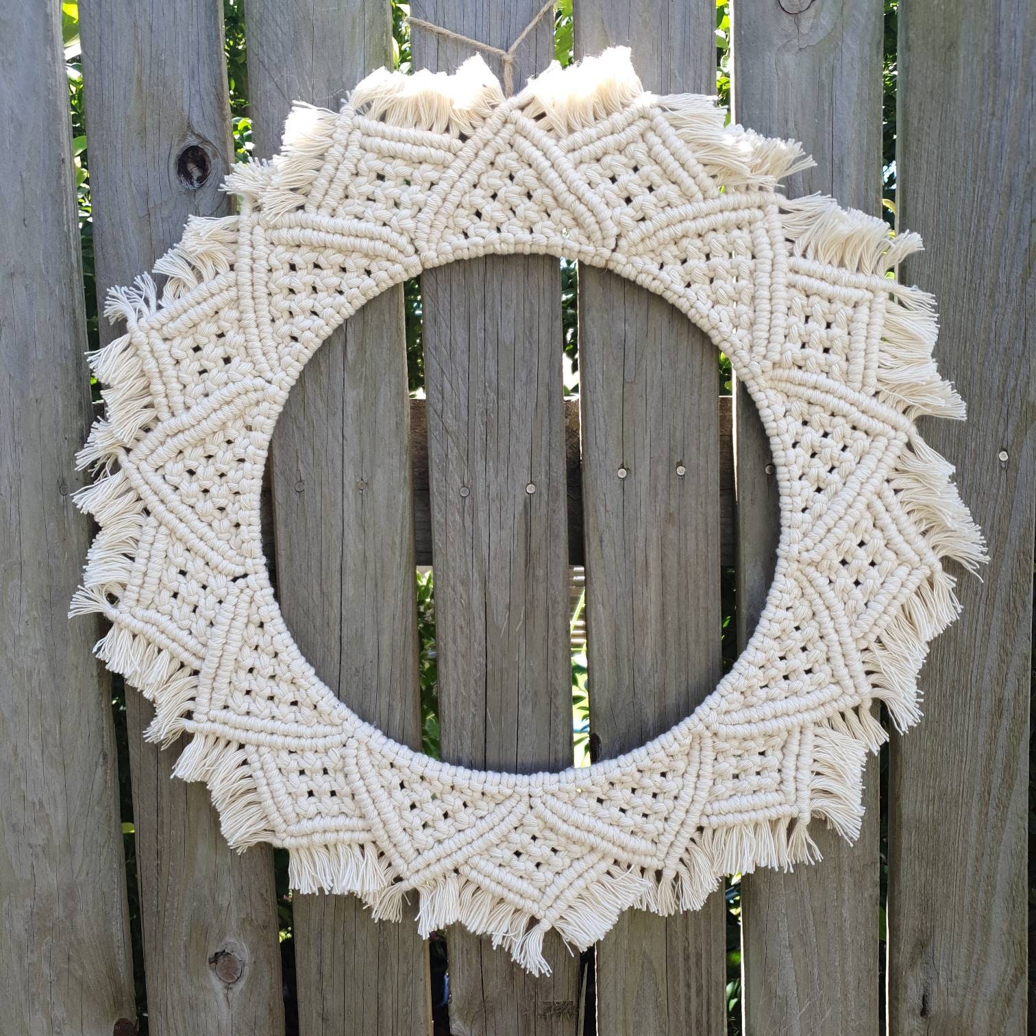 Hand-made Small Medium or Large Macrame Wreath Plain OR - Etsy