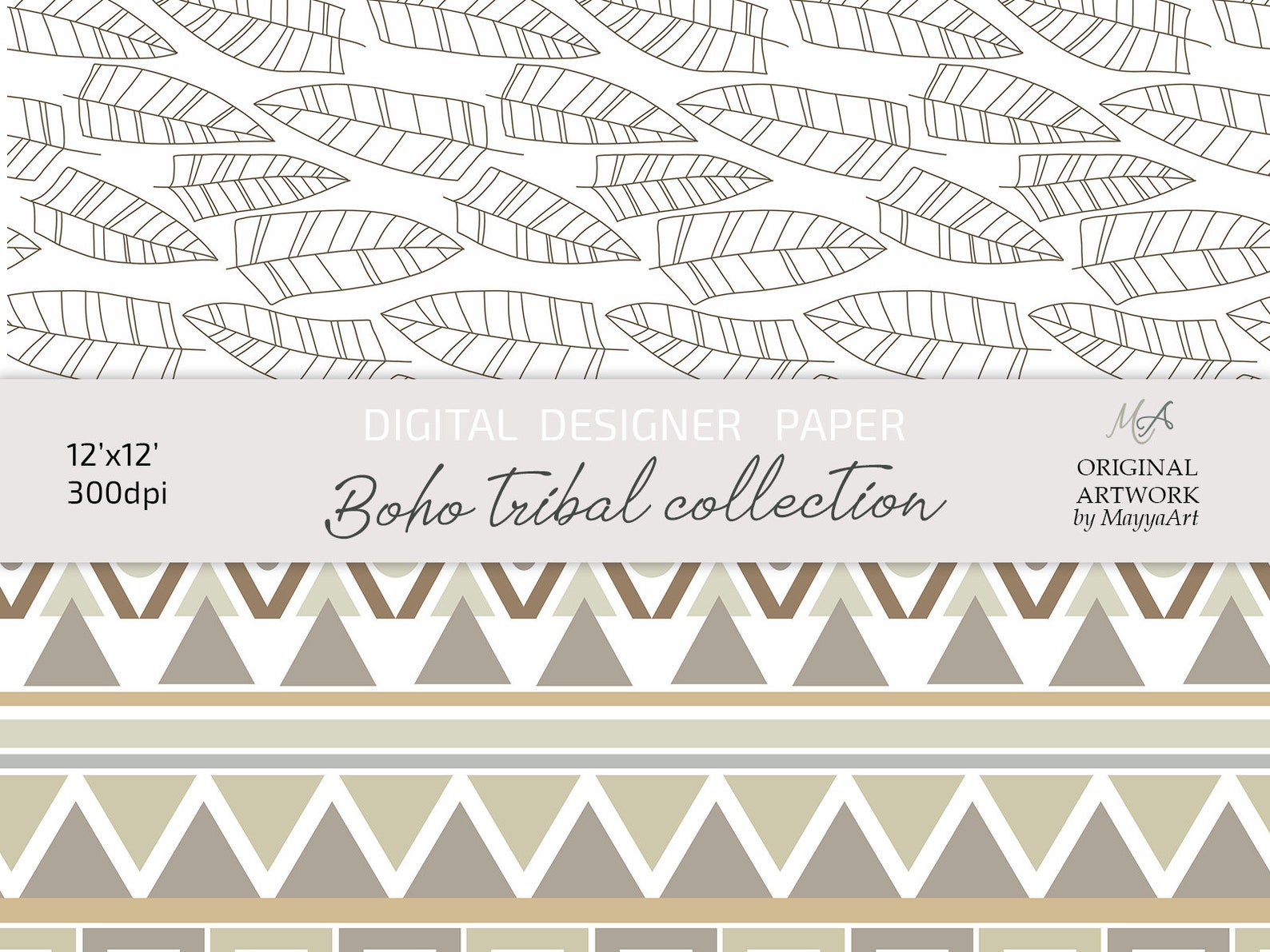 Tribal Digital Paper Aztec Digital Paper Boho Patterns With - Etsy