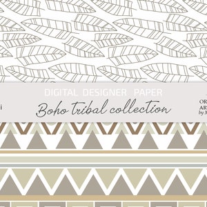 Tribal Digital Paper Aztec Digital Paper Boho Patterns With - Etsy