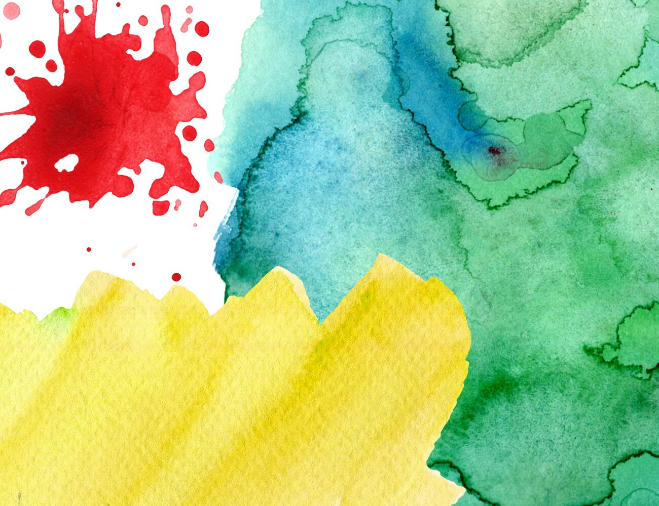 Watercolor Palette, Hand Painted Watercolor Shapes and Blobs, Splotches ...