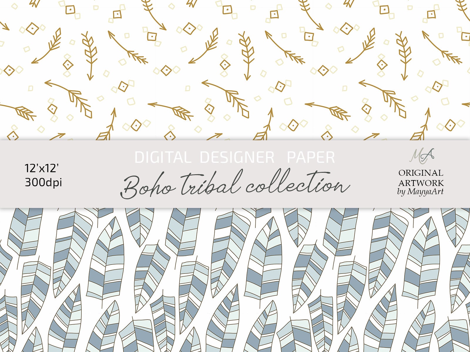 Tribal Digital Paper Aztec Digital Paper Boho Patterns With | Etsy