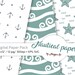 Nautical Paper Pack, Digital Paper, Seamless Pattern, Neutral Blue ...