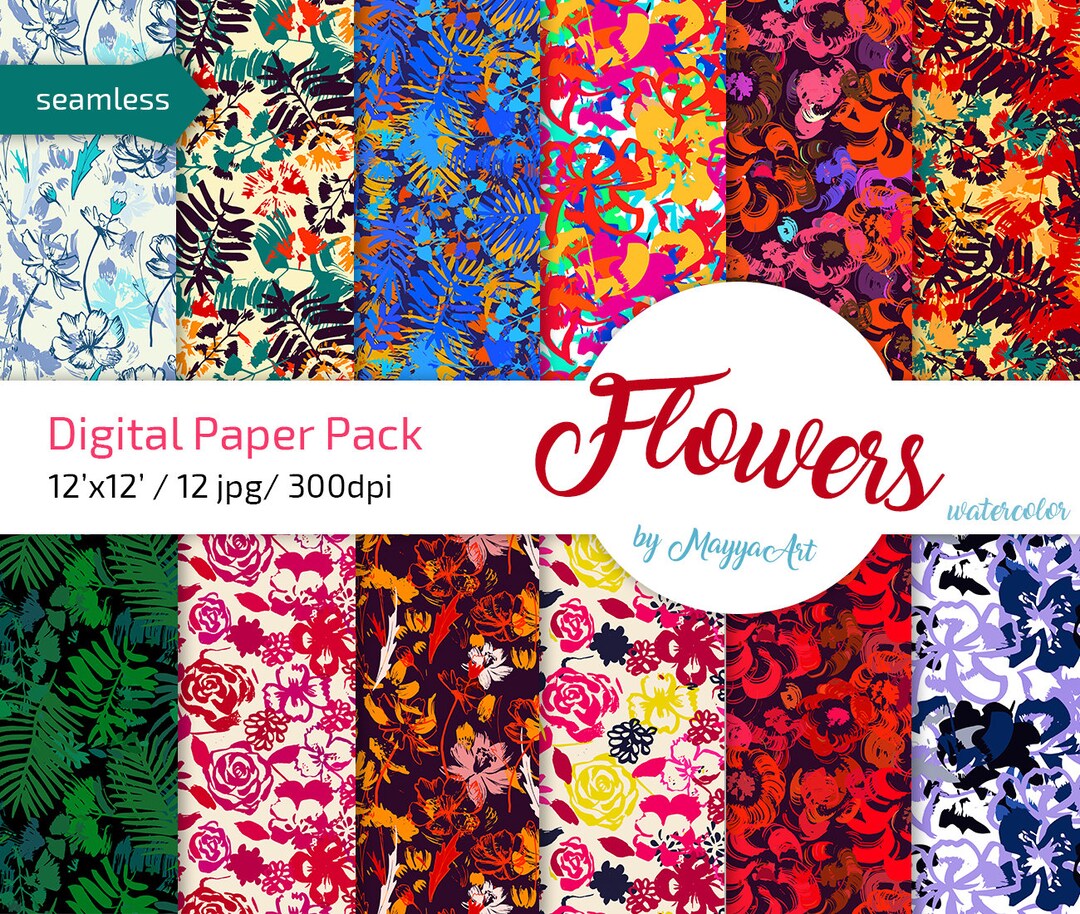 Fall Abstract Digital Paper Set Seamless Patterns Digital - Etsy