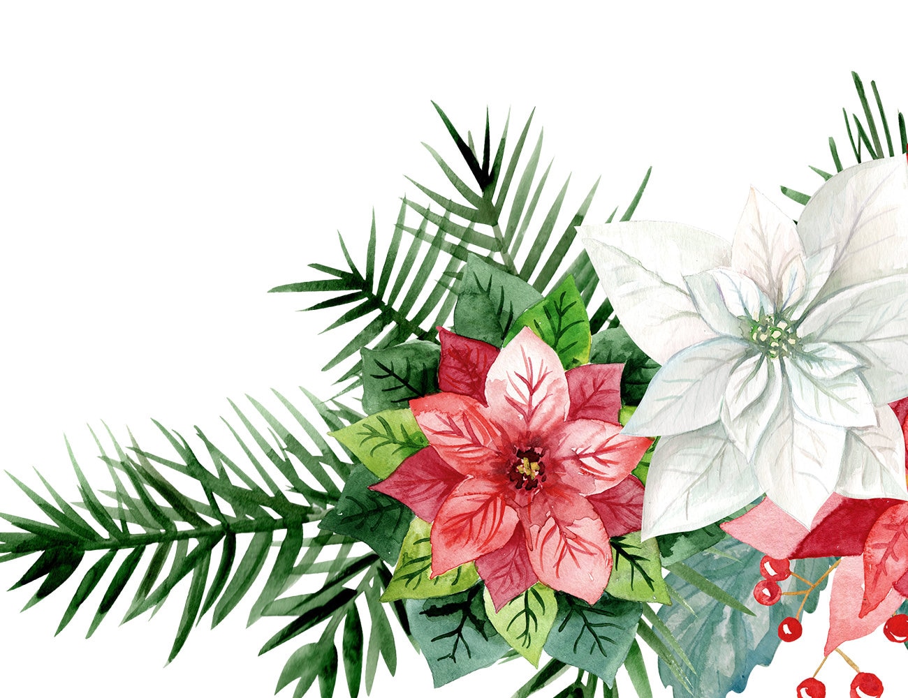 Watercolor Wreath Clipart Christmas Greenery Wreath Png With - Etsy