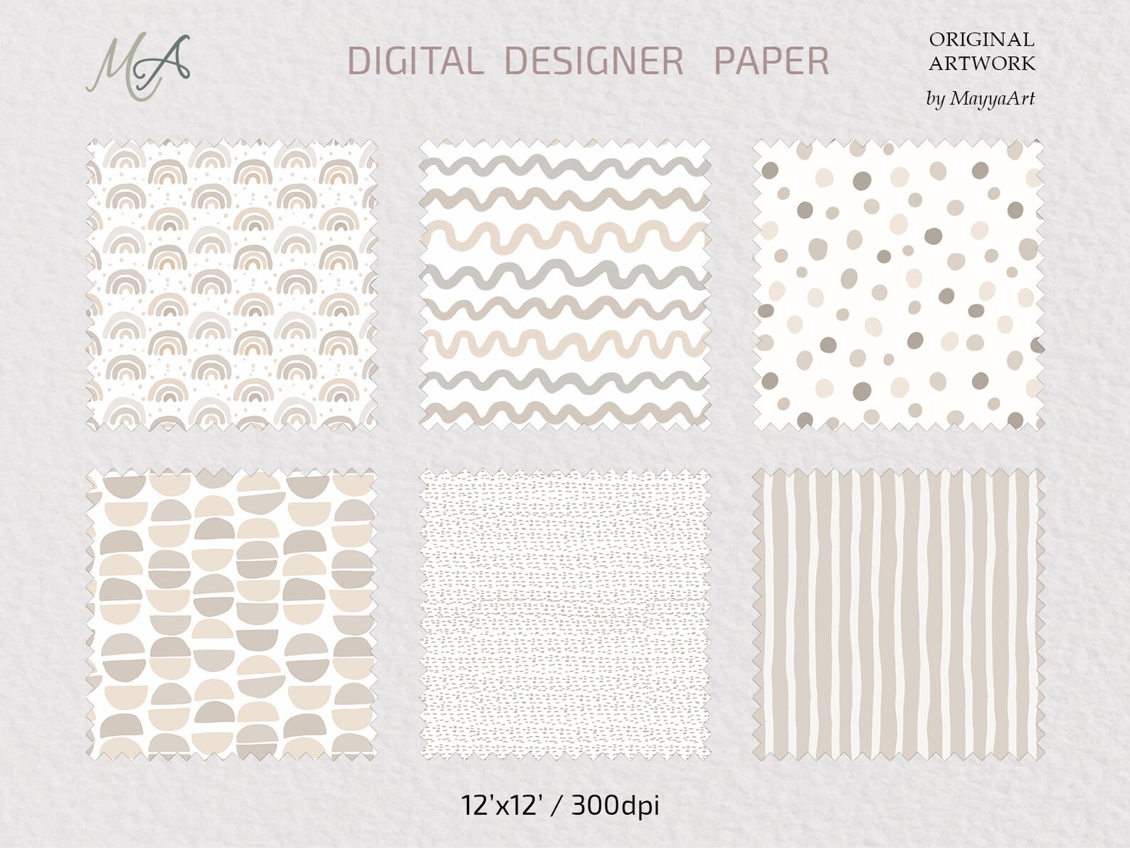 Hand Drawn Pattern on Simple Digital Paper, Blush Digital Paper, Scandi ...