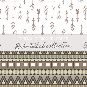 Tribal Digital Paper Aztec Digital Paper Boho Patterns With - Etsy