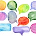 Watercolor Speech Bubble Hand Painted Clip Art, Speech Bubble Clipart ...