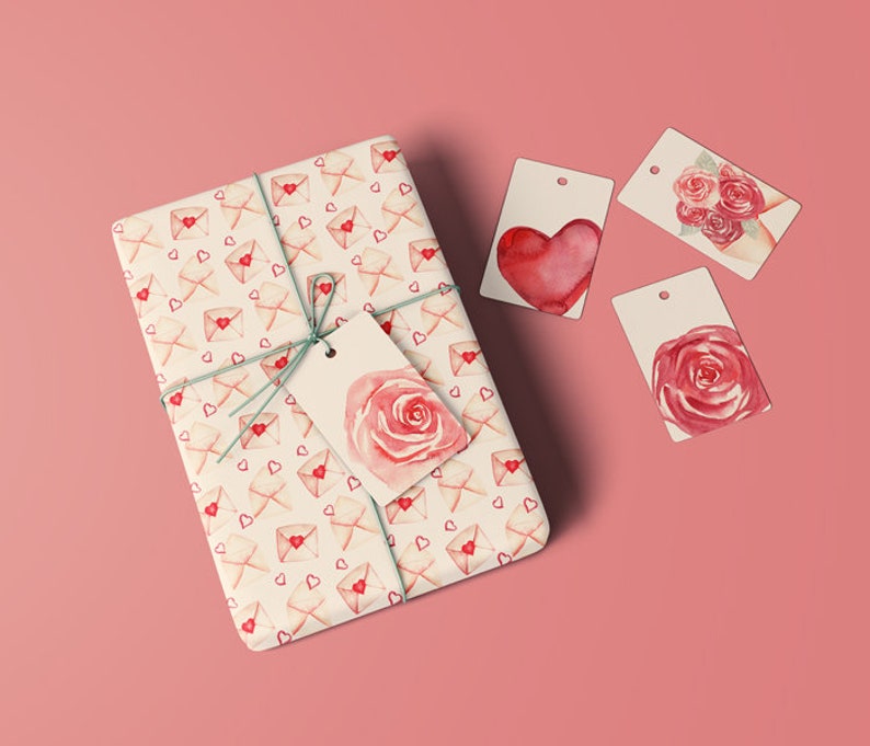 Valentines Day Digital Papers Watercolor Valentine's Seamless Patterns ...