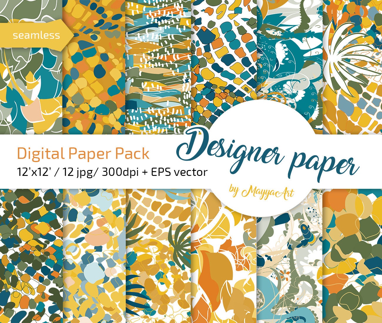 Abstract Boho Vector Digital Paper Vector Jpg Fall Autumn - Etsy
