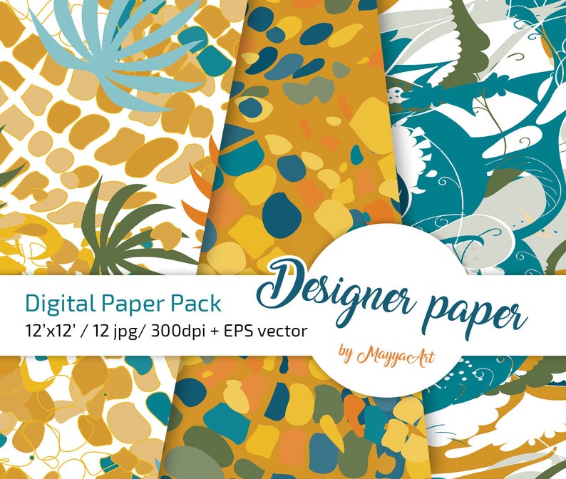Abstract Boho Vector Digital Paper Vector Jpg Fall Autumn - Etsy