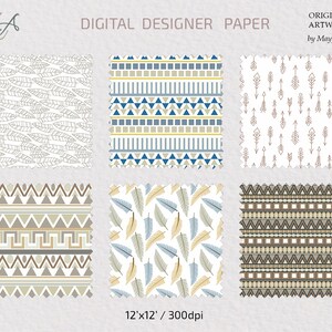 Tribal Digital Paper Aztec Digital Paper Boho Patterns With - Etsy