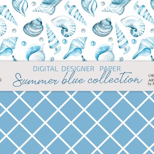 Scandi Navy Blue Digital Paper White and Blue Shabby Chic Blue ...