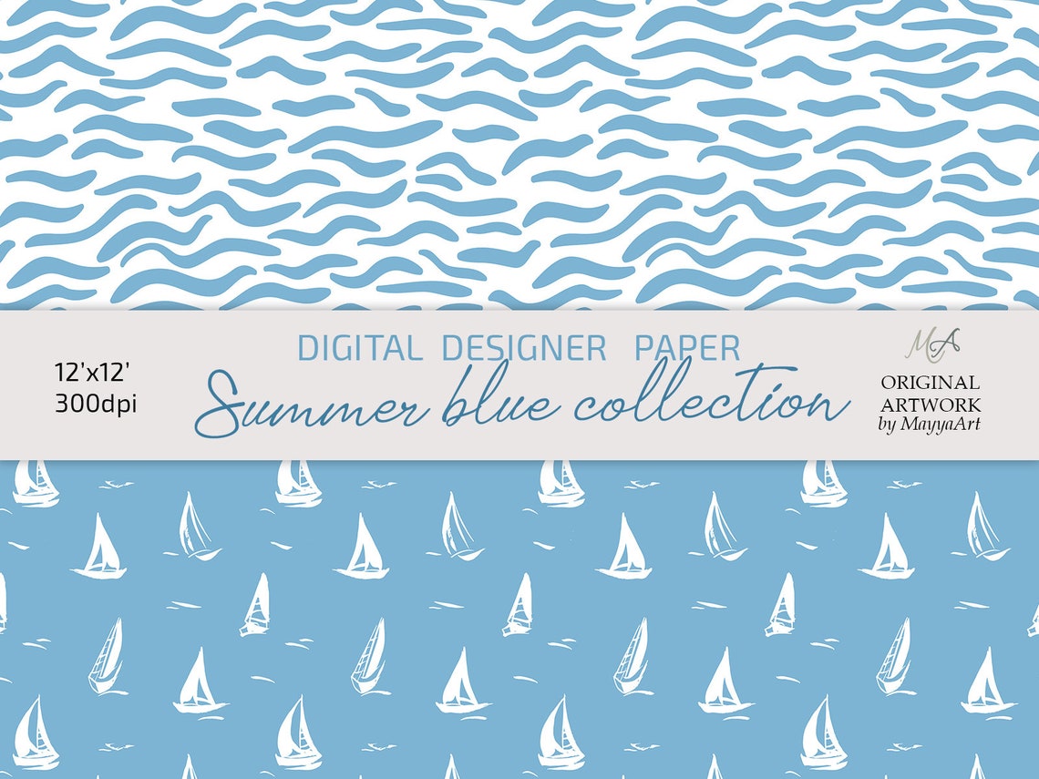 Scandi Navy Blue Digital Paper White and Blue Shabby Chic Blue - Etsy